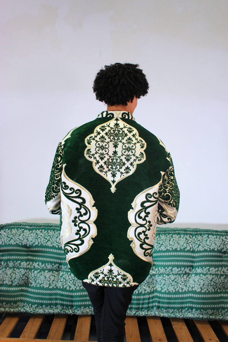 KENZA Jacket - Green & White (Large pattern) – ZOUBIDA